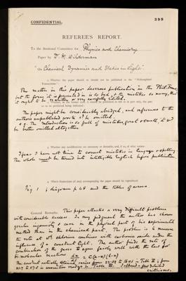 Second letter from Meyer Wilderman, on his paper 'Chemical dynamics and ...