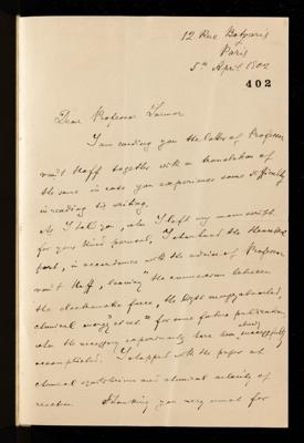 Second letter from Meyer Wilderman, on his paper 'Chemical dynamics and ...