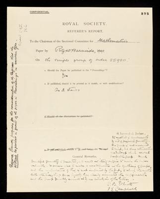 William Burnside | The Royal Society: Science in the Making