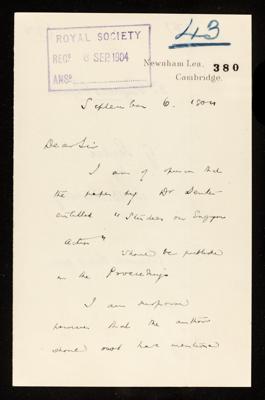 William Bate Hardy | The Royal Society: Science in the Making