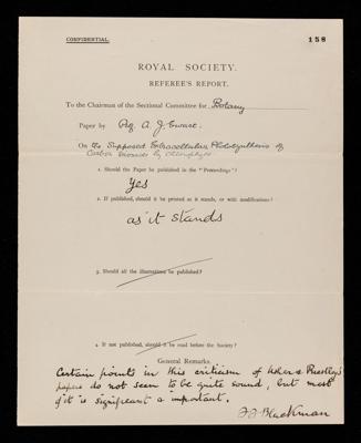 Frederick Frost Blackman | The Royal Society: Science in the Making