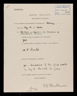 Frederick Frost Blackman | The Royal Society: Science in the Making