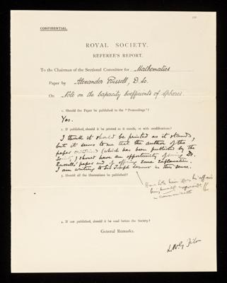 Louis Napoleon George Filon | The Royal Society: Science in the Making