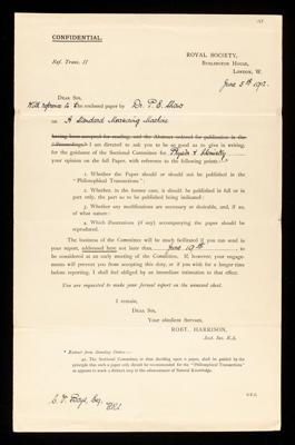 Referee's report by Bertram Hopkinson, on a paper 'A standard measuring ...