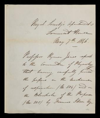 Thomas Rymer Jones | The Royal Society: Science in the Making