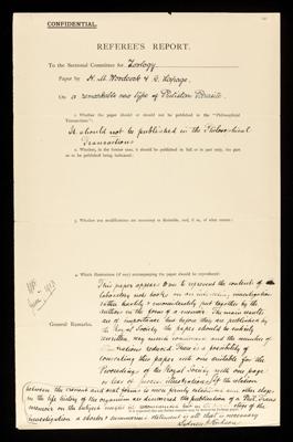 Referee's report by George Henry Falkiner Nuttall, on a paper 'On a ...