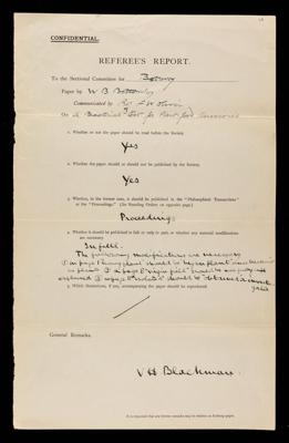 Vernon Herbert Blackman | The Royal Society: Science in the Making