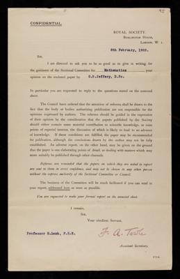 George Barker Jeffery | The Royal Society: Science in the Making