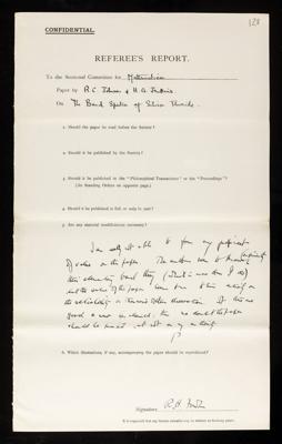 Second referee's report by Alfred Fowler, on a paper 'The band spectra ...
