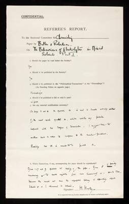 John Alfred Valentine Butler | The Royal Society: Science in the Making