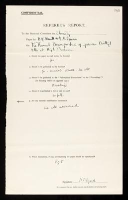 Henry Thomas Tizard | The Royal Society: Science in the Making