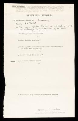 Referee's report by Henry Thomas Tizard, on a paper 'The mean effective ...