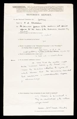 Referee's report by James Thomas Wilson, on a paper 'The primitive ...