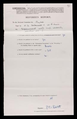 Patrick Maynard Stuart Blackett | The Royal Society: Science in the Making