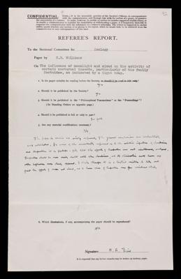 Referee's report by William Robin Thompson, on a paper 'The influence ...