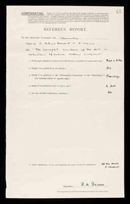 Harry Medforth Dawson | The Royal Society: Science in the Making