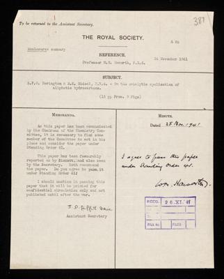 Walter Norman Haworth | The Royal Society: Science in the Making