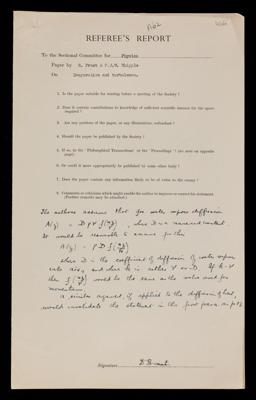 Referee's report by David Brunt, on a paper 'Turbulence and diffusion in the lower atmosphere ...