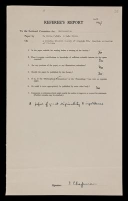 Letter from Edward Armand Guggenheim, on a paper 'A general kinetic ...