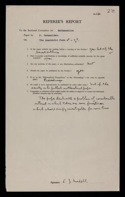 Louis Joel Mordell | The Royal Society: Science in the Making