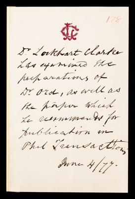 Jacob Augustus Lockhart Clarke | The Royal Society: Science in the Making