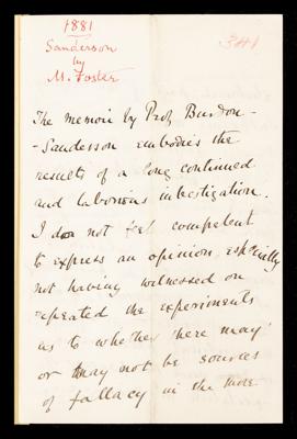 John Scott Burdon-Sanderson | The Royal Society: Science in the Making